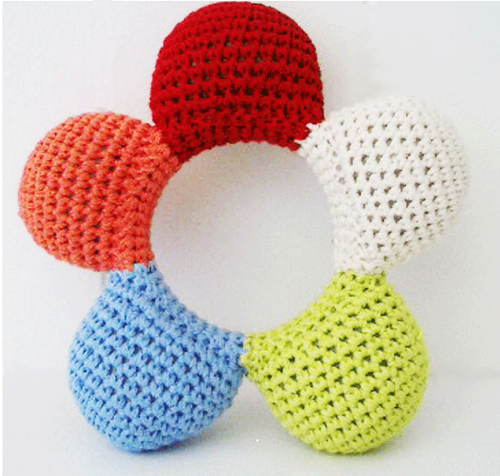 Anne-Claire Petit Crocheted Flower Baby Rattle - Perfectly Smitten